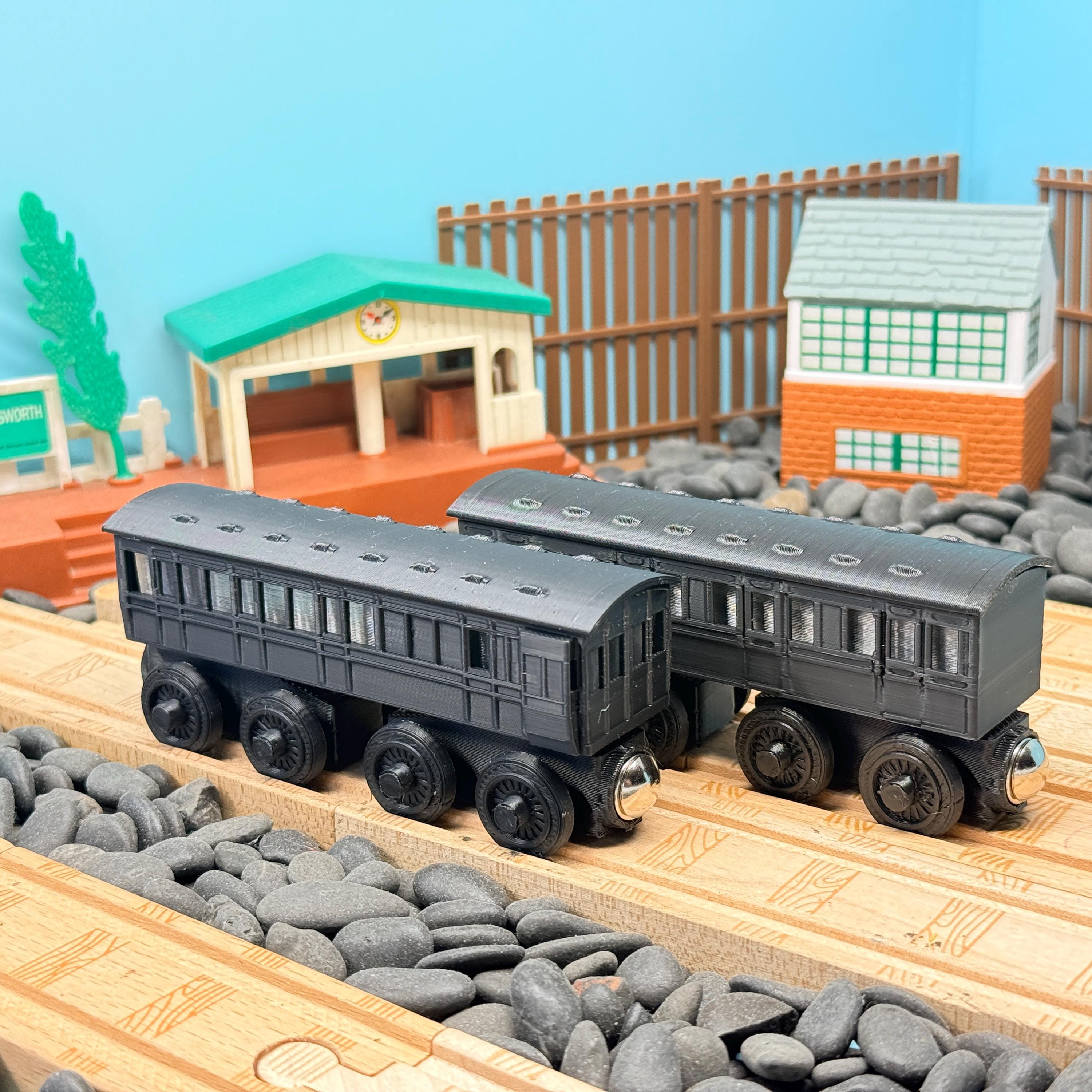 Wooden Railway Passenger and Brake Train Custom Made for Thomas Friends ...