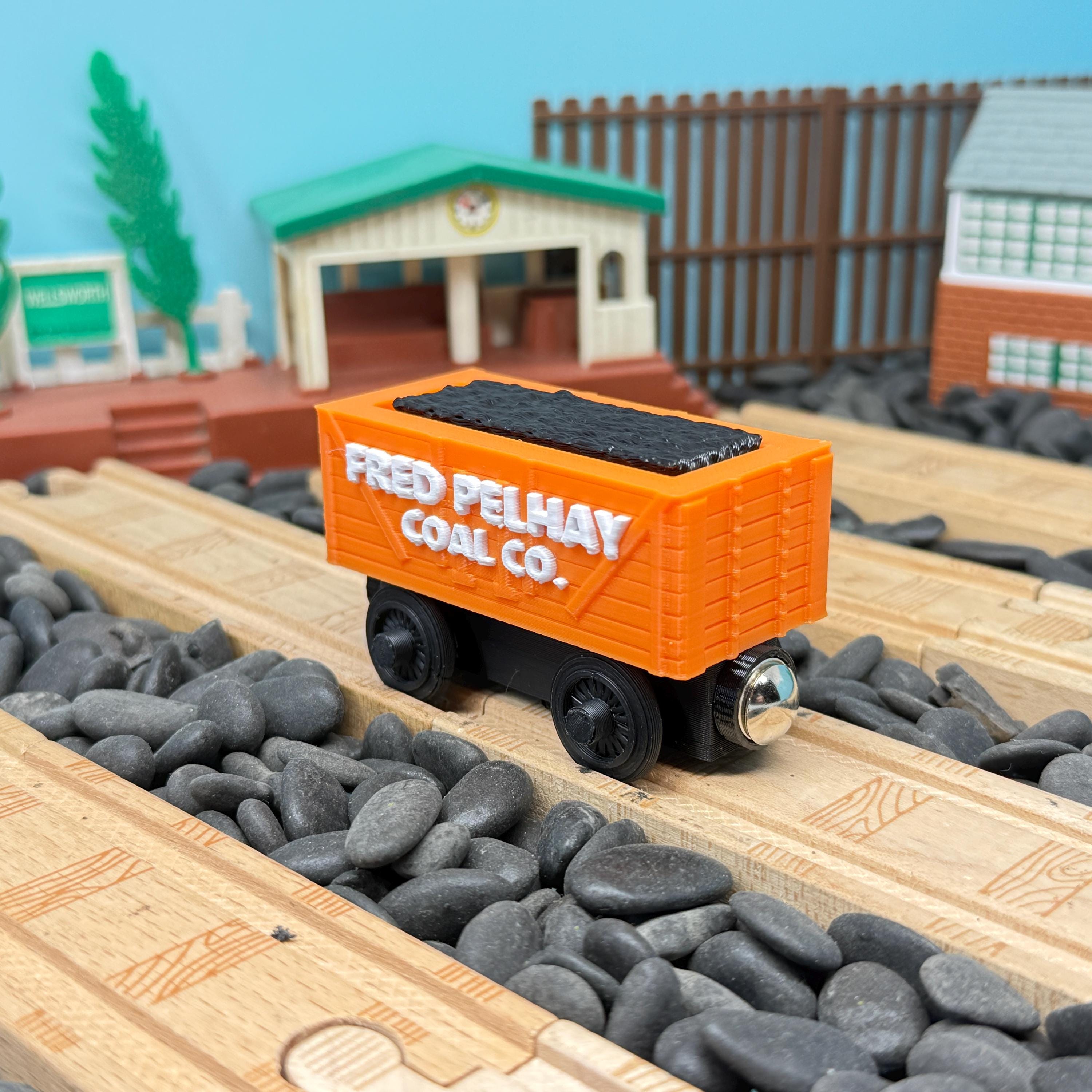 Wooden Railway Cargo Train Car Custom Made for Thomas Friends Brio and ...
