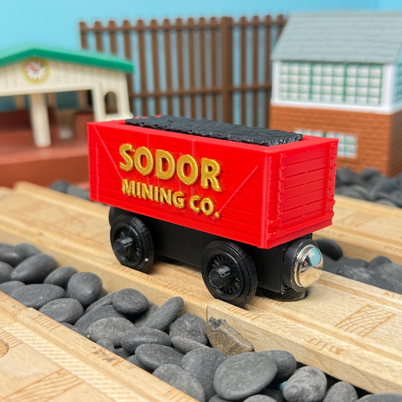 Wooden Railway Cargo Train Car Custom Made for Thomas Friends Brio and ...