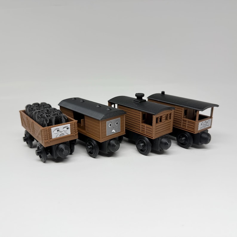 Wooden Railway Trains Cargo, Caboose and Box Car Custom Made for Thomas ...