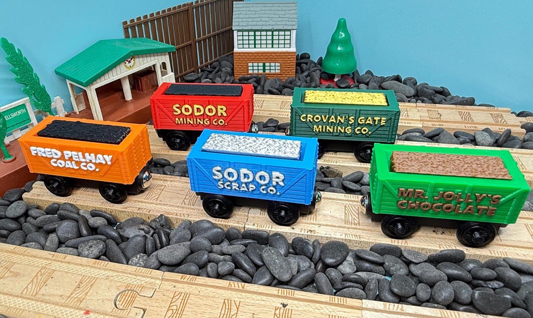 Wooden Railway Cargo Train Car Custom Made for Thomas Friends Brio and ...