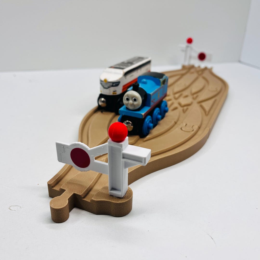 3-way Split Train Track, Triple Crossover Switch, Wooden Railway ...