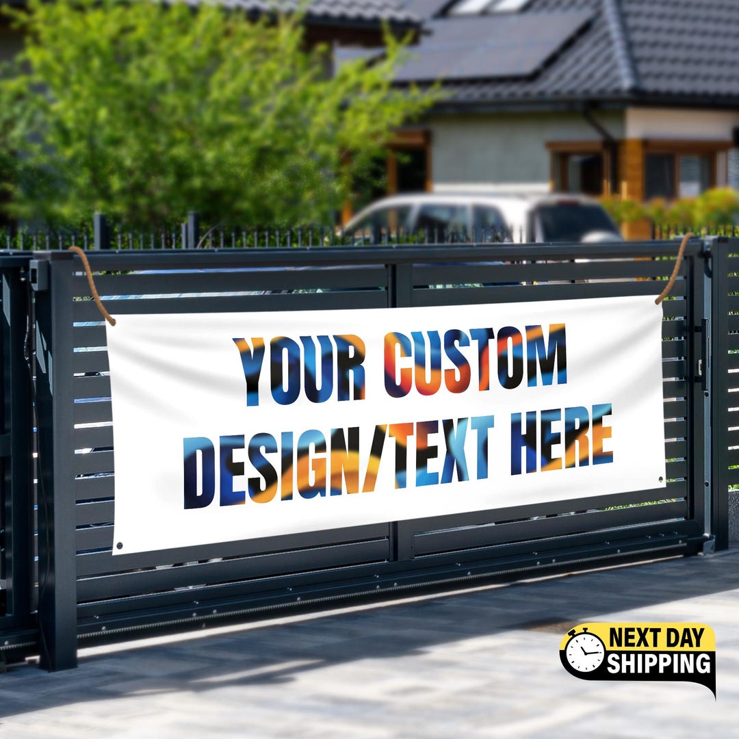 Custom Text/logo Banner, Custom Size Vinyl Banner, Custom Vinyl Banner ...