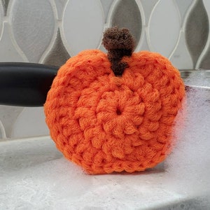 Pumpkin Scrubby, Pumpkin Pot Scrubbie, Pot Scrubber, Dish Scrubbie ...