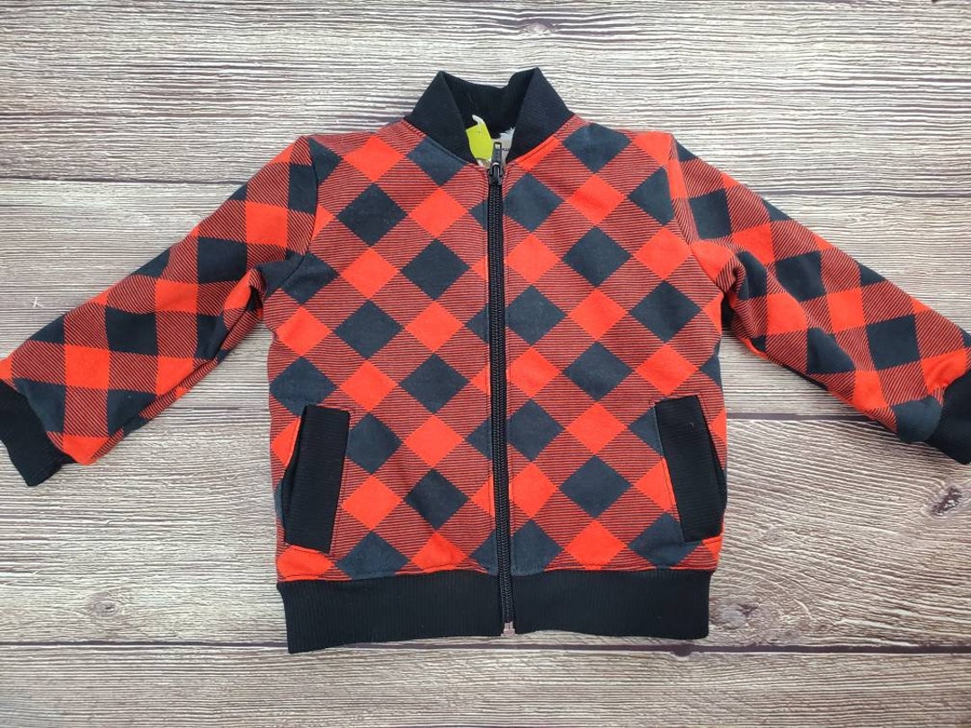 Toddler Bomber Jacket - Red and Black Buffalo Plaid - Baby Jacket - Red ...