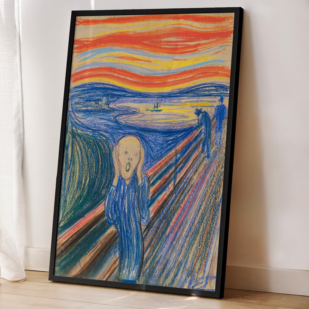 The Scream by Edvard Munch Print, Expressionist Portrait, Colorful ...