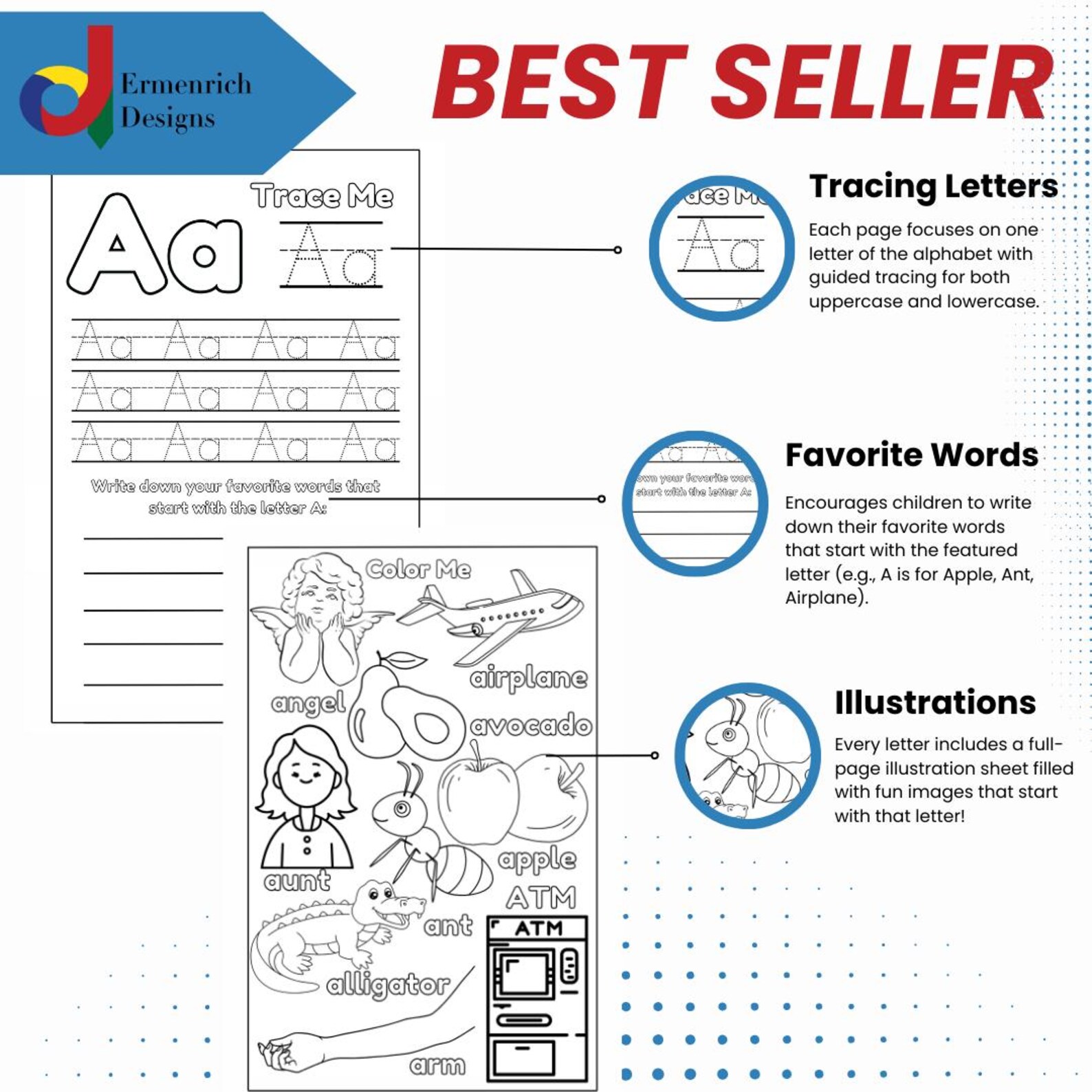 ABC Pigments: Learn, Trace and Color Through the Alphabet Activity ...