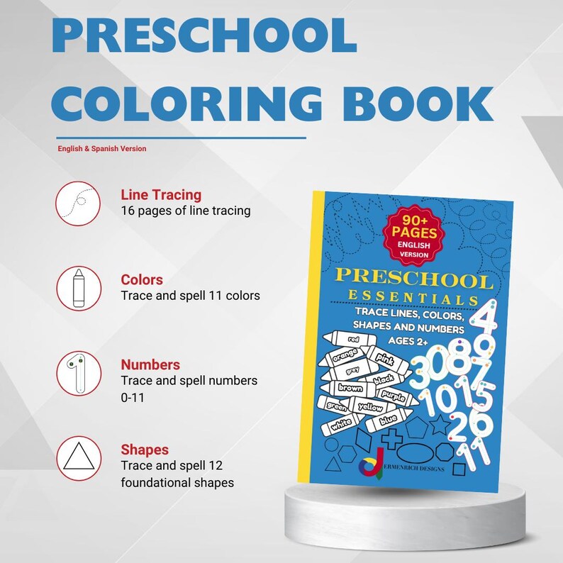 Preschool Essentials Trace Lines, Colors, Shapes and Numbers Activity ...