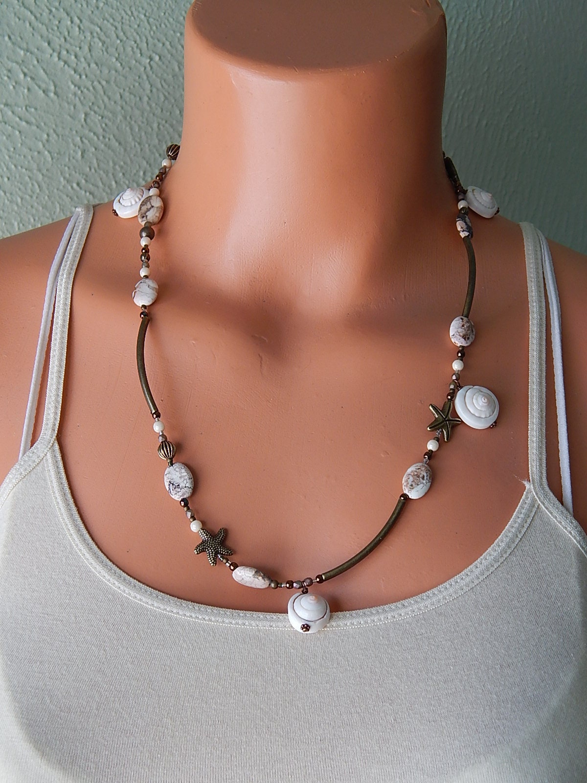 Seashell bracelet Under the sea inspired triple wrap | Etsy