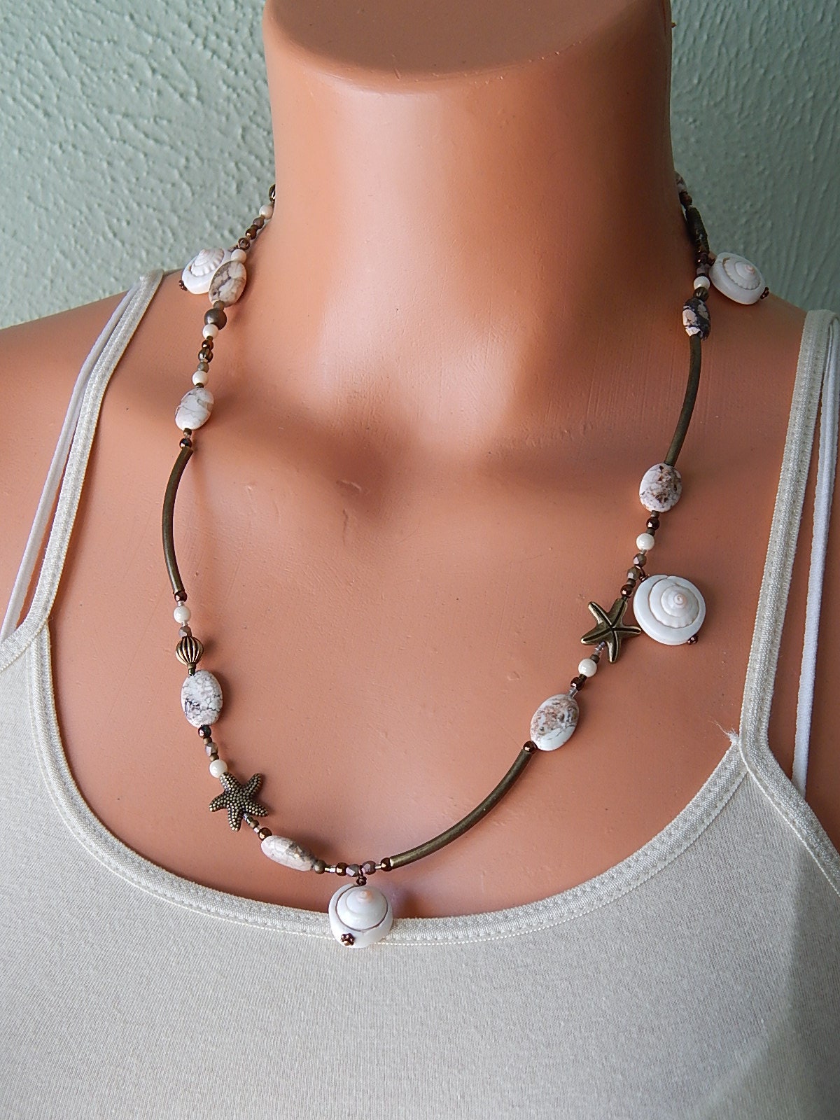 Seashell bracelet Under the sea inspired triple wrap | Etsy