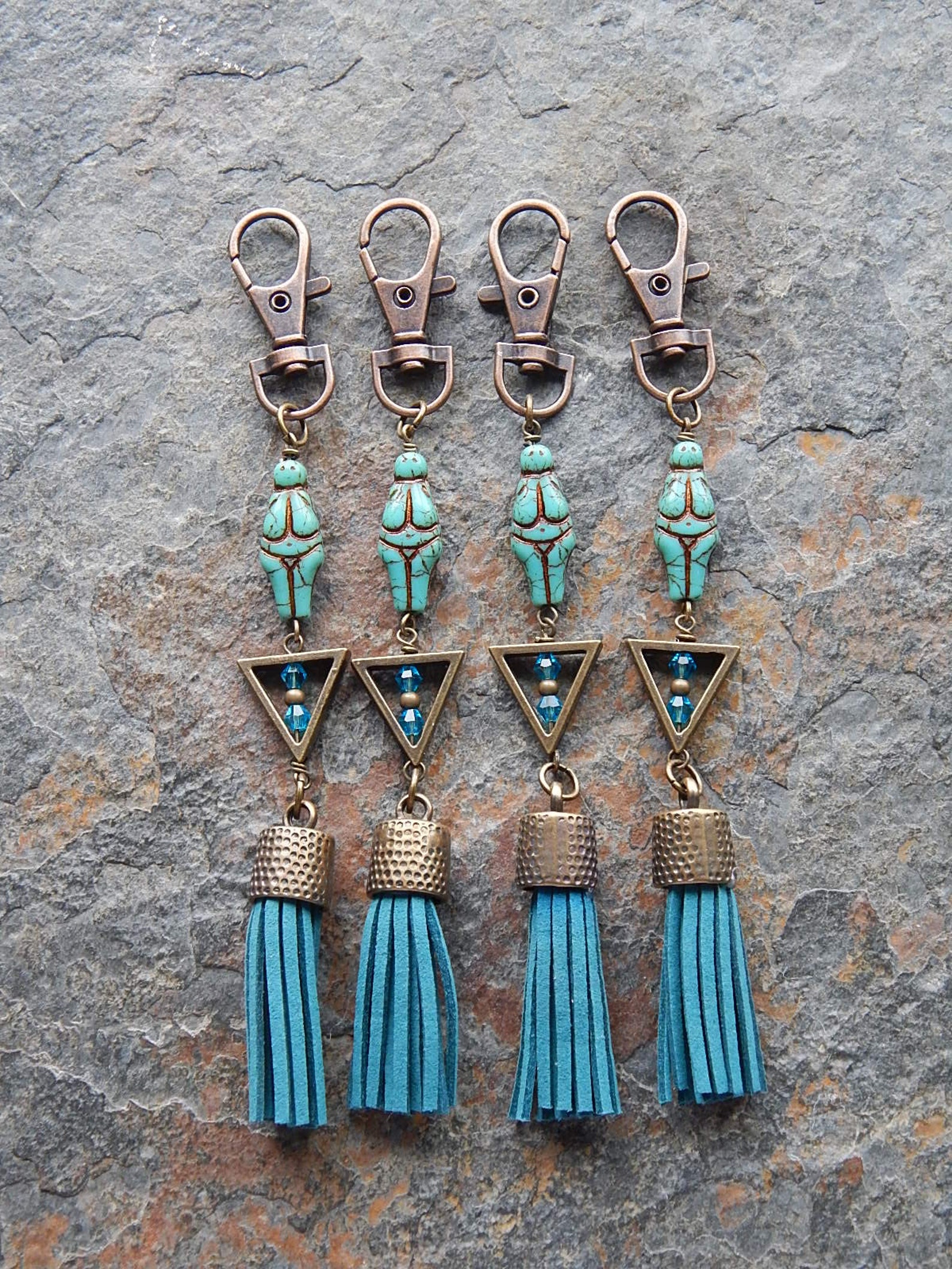 Goddess Keychain Turquoise Goddess Tassel Charm Sacred - Etsy