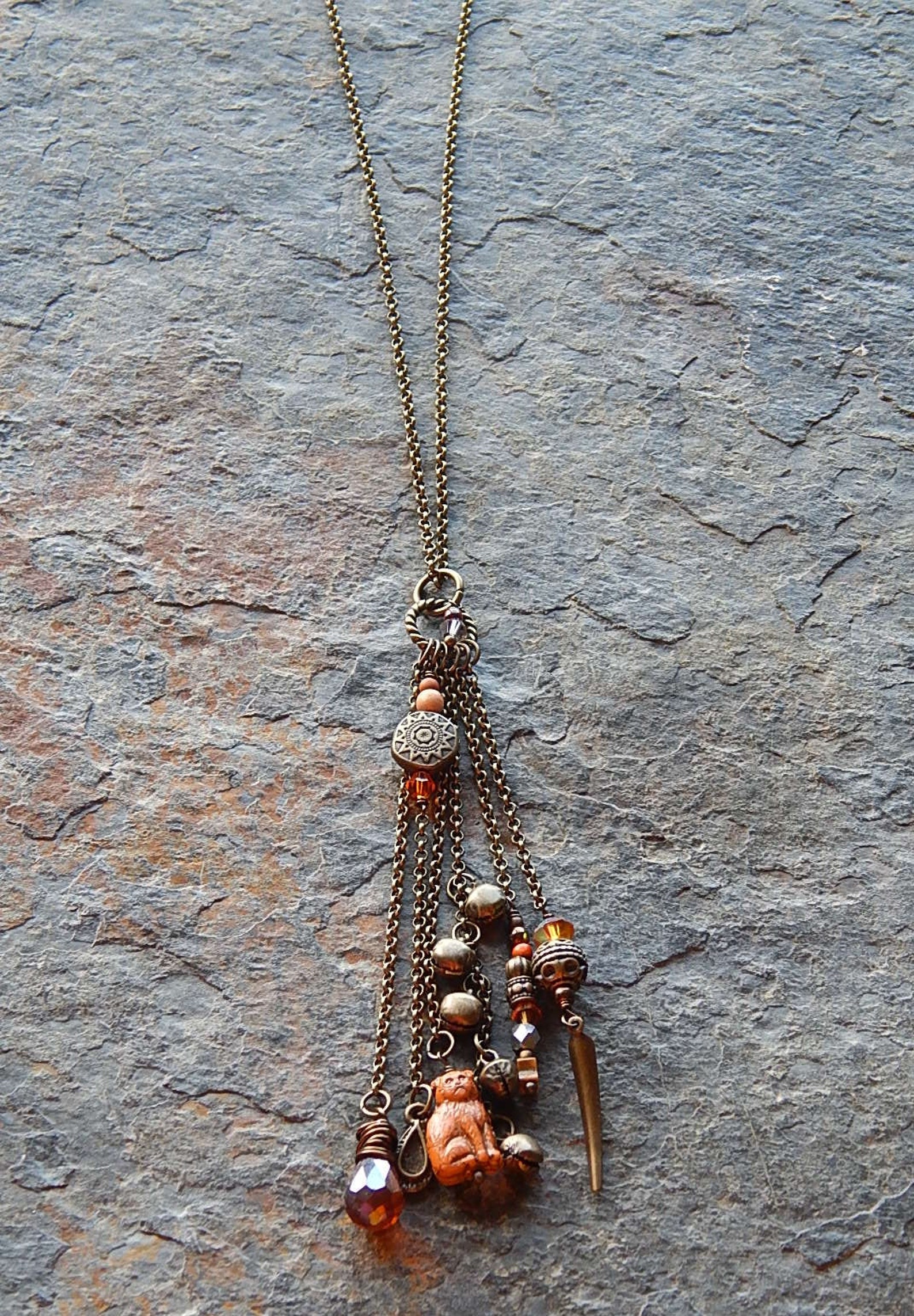 Tabby Cat Talisman Necklace Crazy Cat Lady Charm Necklace - Etsy