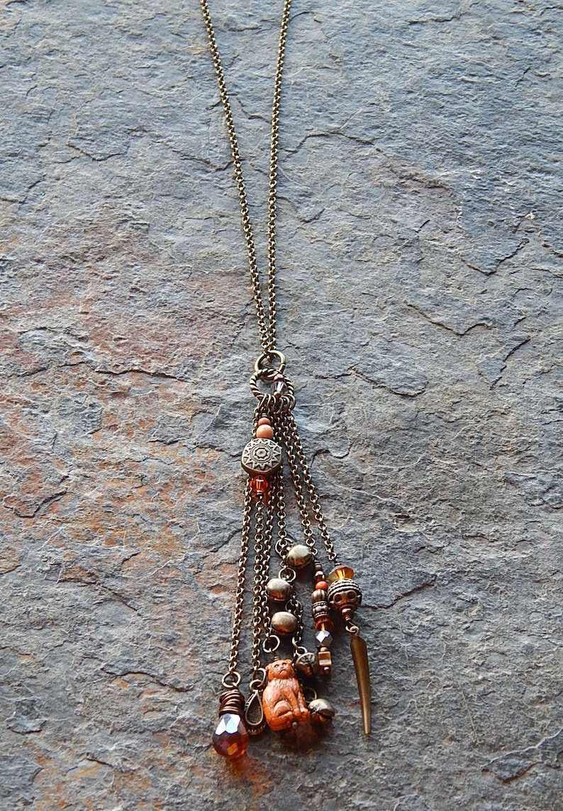 Tabby Cat Talisman Necklace Crazy Cat Lady Charm Necklace - Etsy