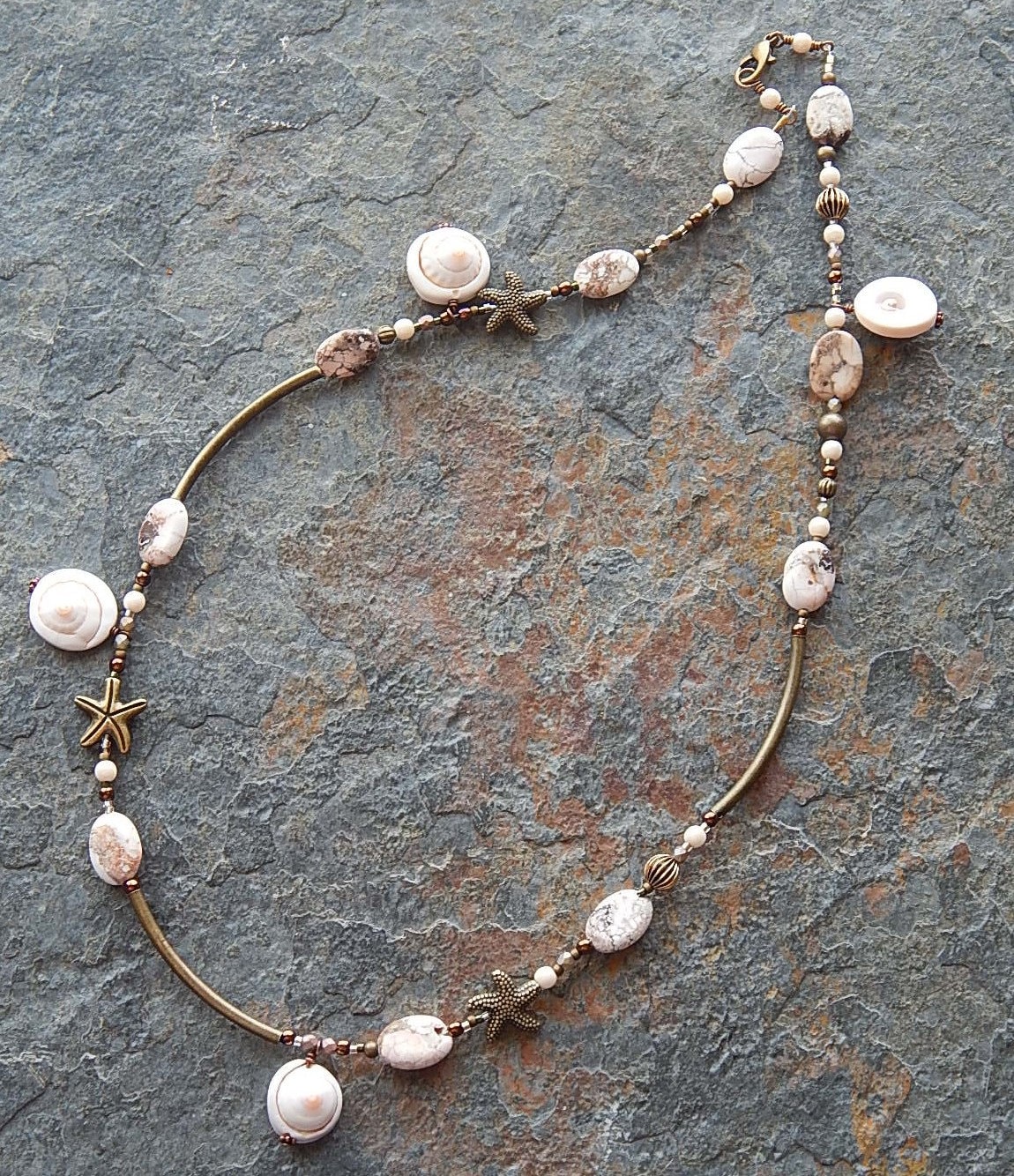 Seashell bracelet Under the sea inspired triple wrap | Etsy