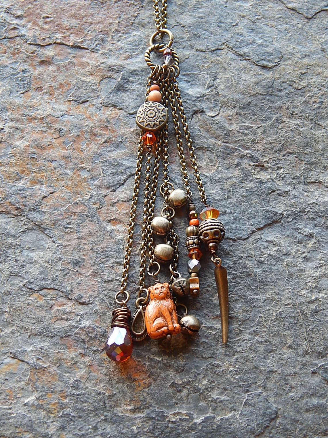 Tabby Cat Talisman Necklace Crazy Cat Lady Charm Necklace - Etsy