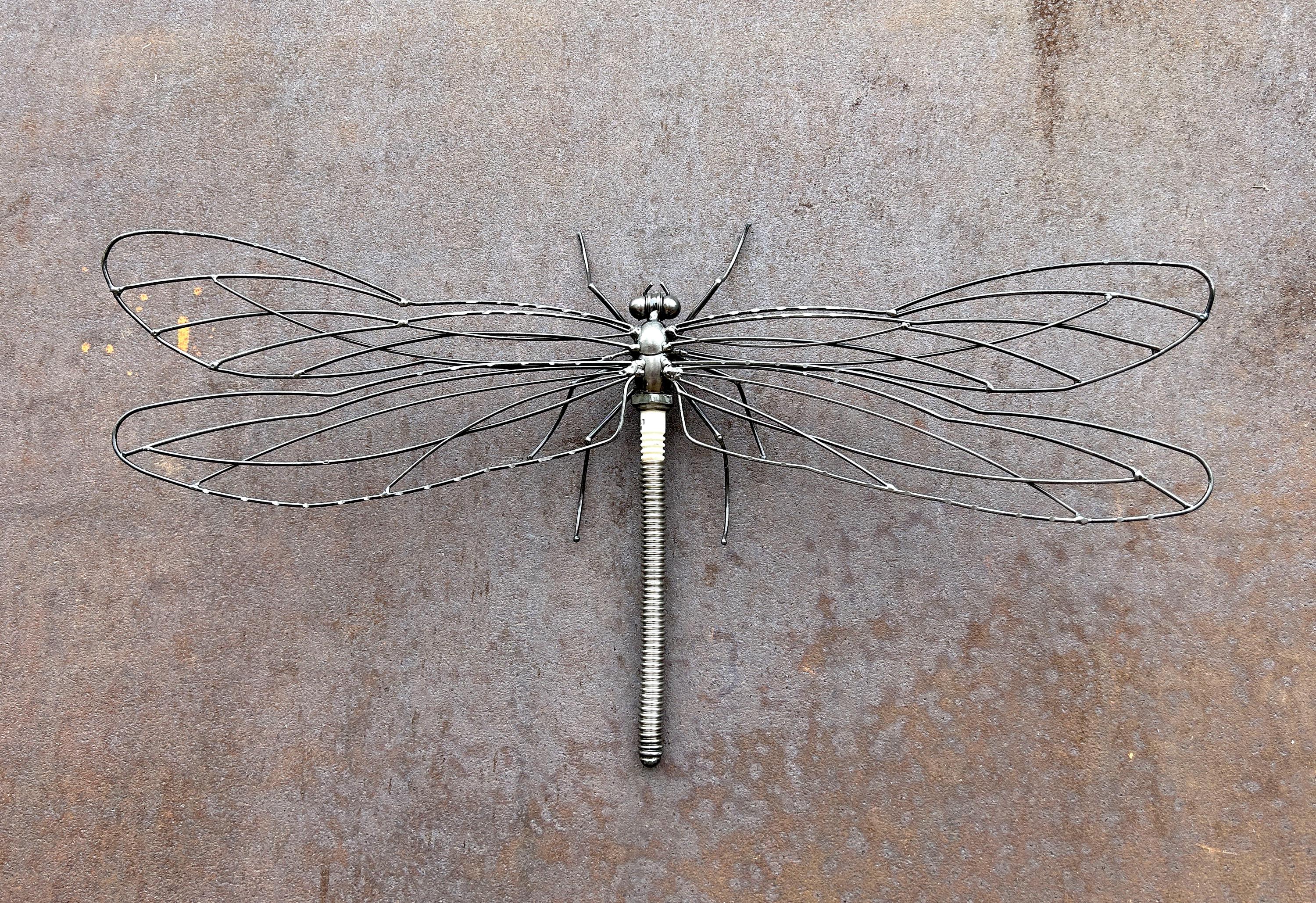 Dragonfly Metal Wall Sculpture: Handmade Welding Art, Dragonfly ...