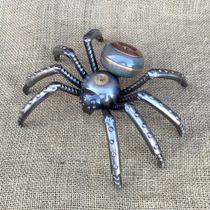 Metal Spider Sculpture: Handmade Welding Art, Steampunk Tarantula Decor ...