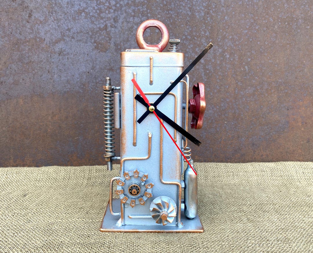 Steampunk Metal Sculpture Desk, Handmade Industrial, Steampunk ...