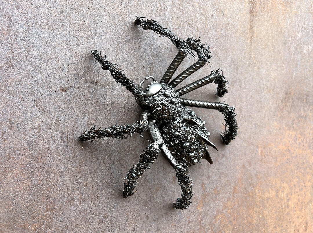 Handmade Recycled Metal Spider Wall Sculpture: Steampunk Welding Art - Etsy