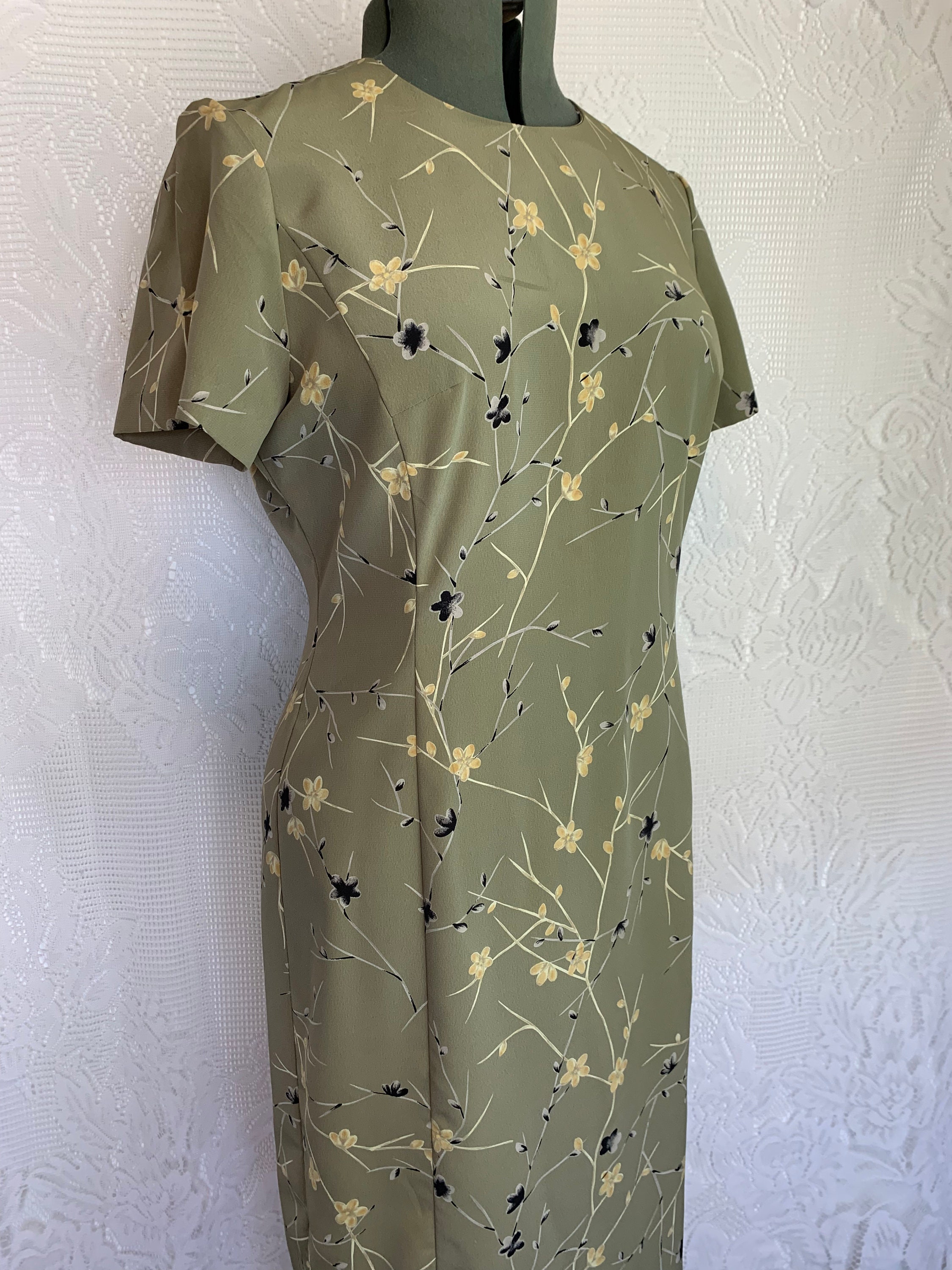 Whimsigoth Floral Maxi Dress Sage Green Practical Magic Garden Witch ...
