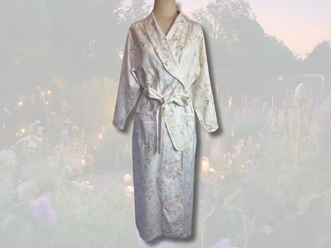 Victoria's Secret Gold Label 1990s Floral Cotton Summer Robe Bridal ...