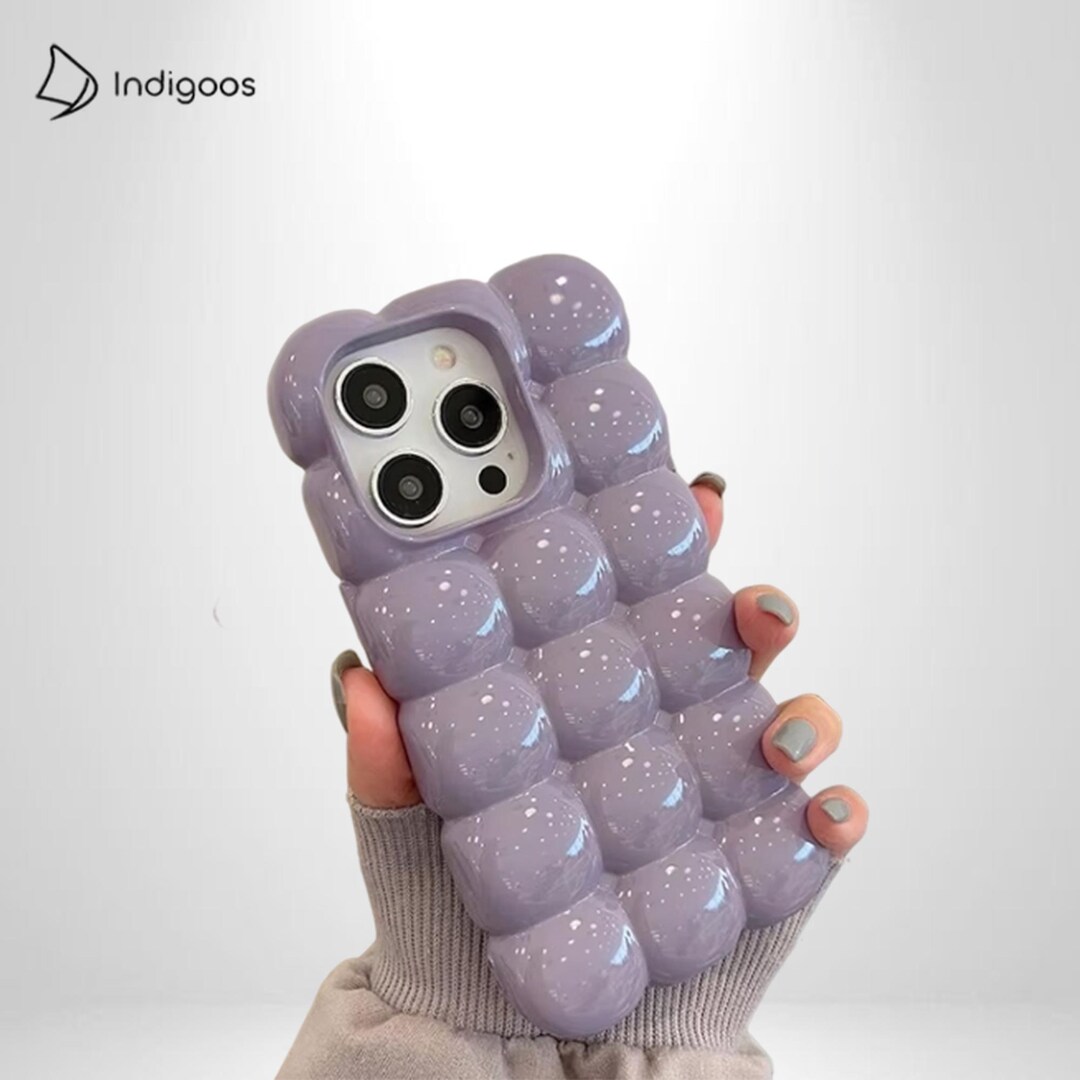 Cute 3D Cartoon Block Lattice iPhone Case for 11, 12, 13, 14, 15, 16 ...