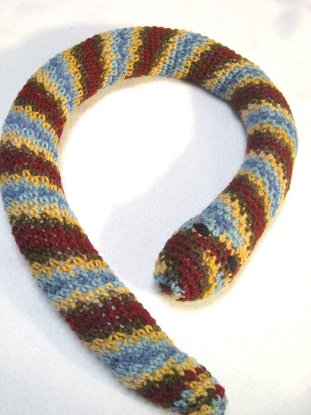 Crochet Snake Toy Door Draft Stopper Multicolor Striped Snake ...