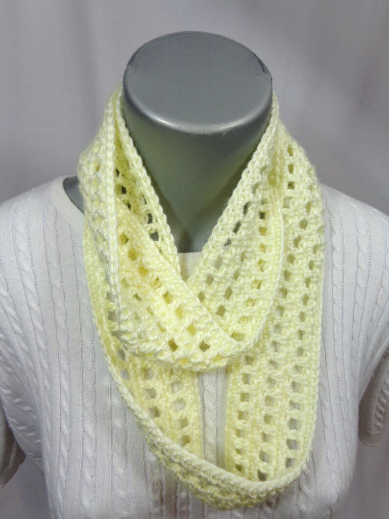 Pale Yellow Scarf Thin Cream Infinity Scarf Lightweight | Etsy