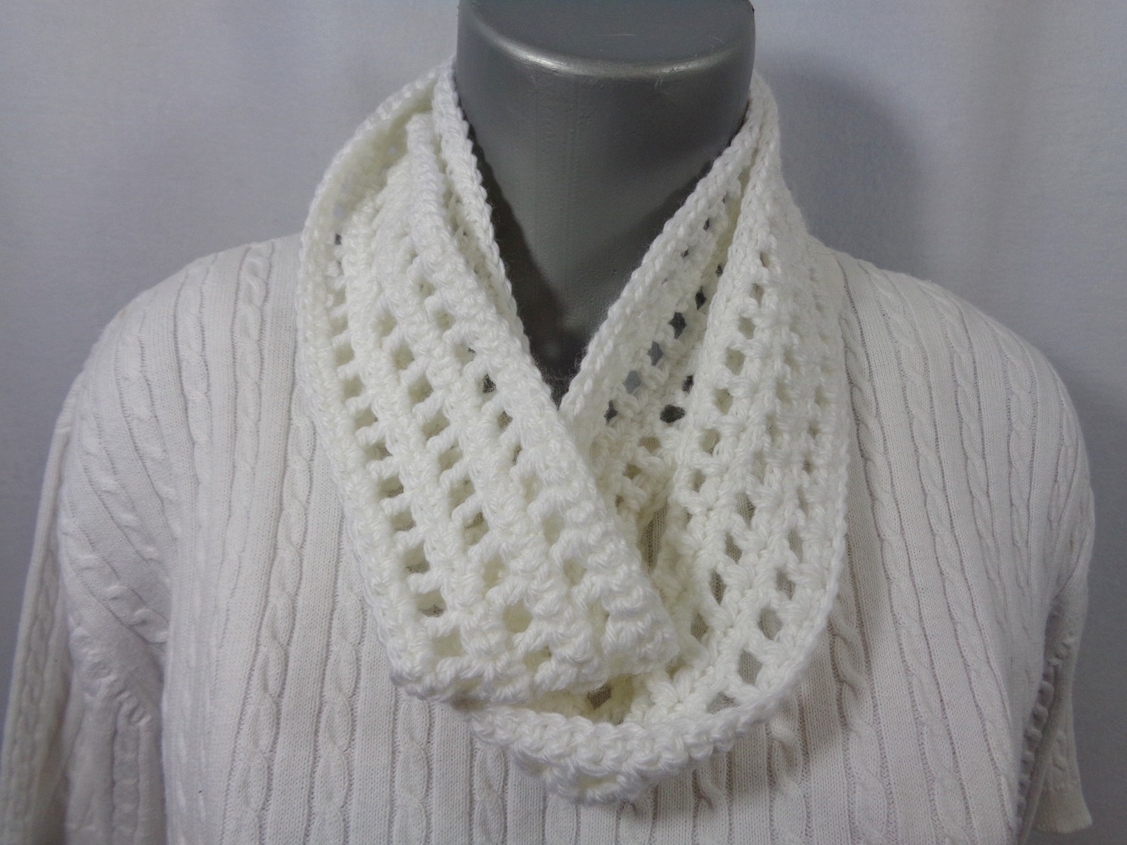 White or Black Scarf Thin Infinity Scarf Lightweight Indoor - Etsy