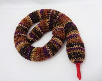 Crocheted Snake, Crochet Snake Door Draft Stopper, Crochet Browns and ...