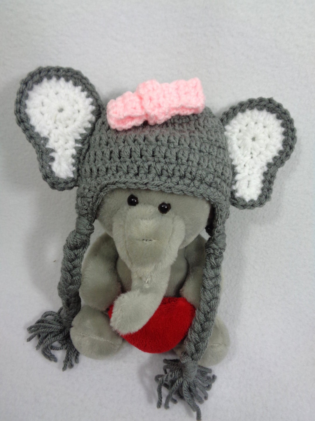 Gray Elephant Beanie Cap, Crochet Baby Jungle Animal Hat, Photo Prop ...