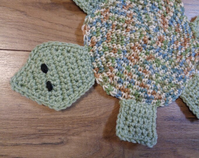 Turtle Hot Pad, Tortoise Trivet for Kitchen, Tan, Blue and Green ...