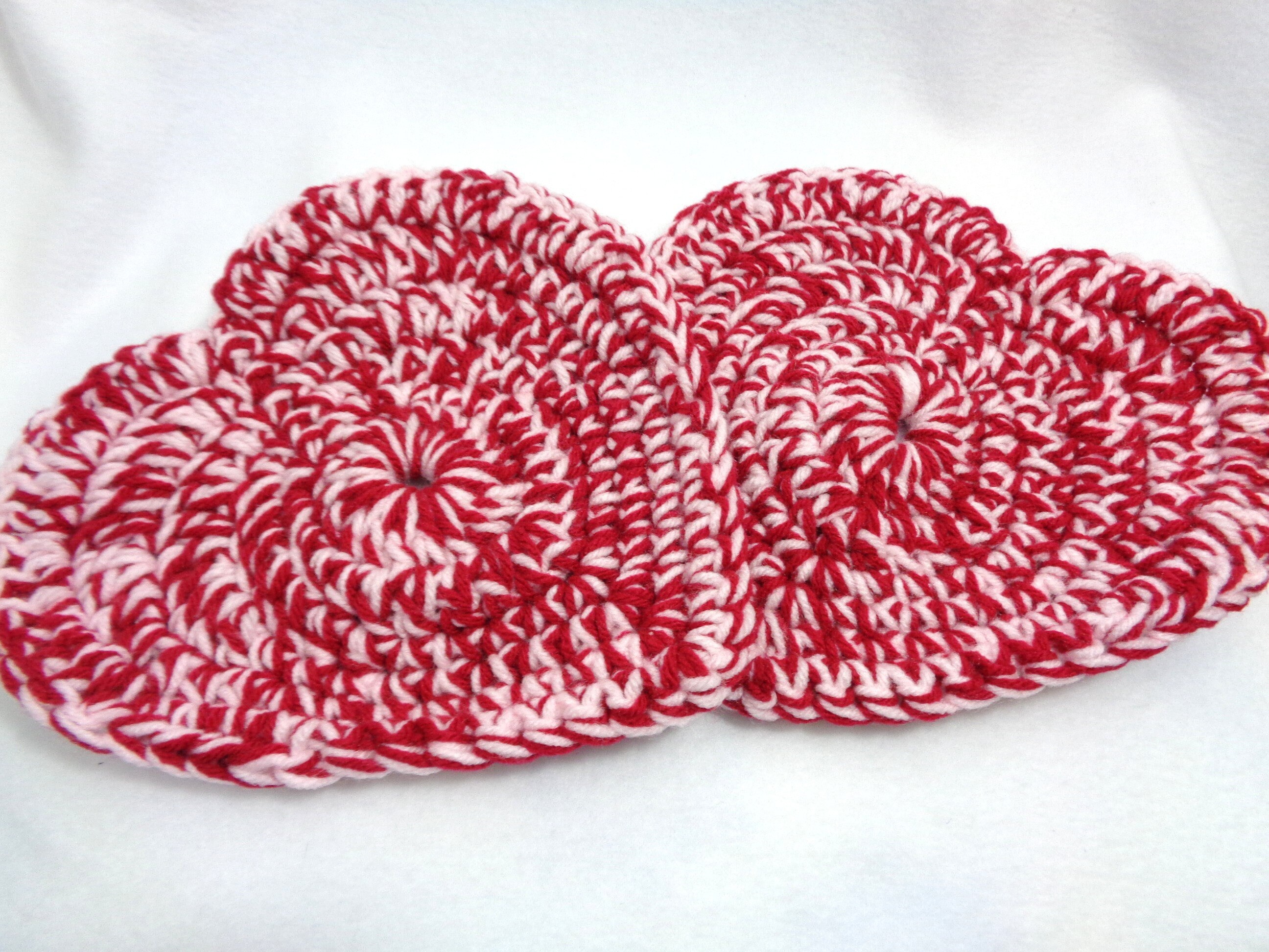 Red Heart Crochet Pot Holder: Acrylic Trivet, Valentine's Gift - Etsy