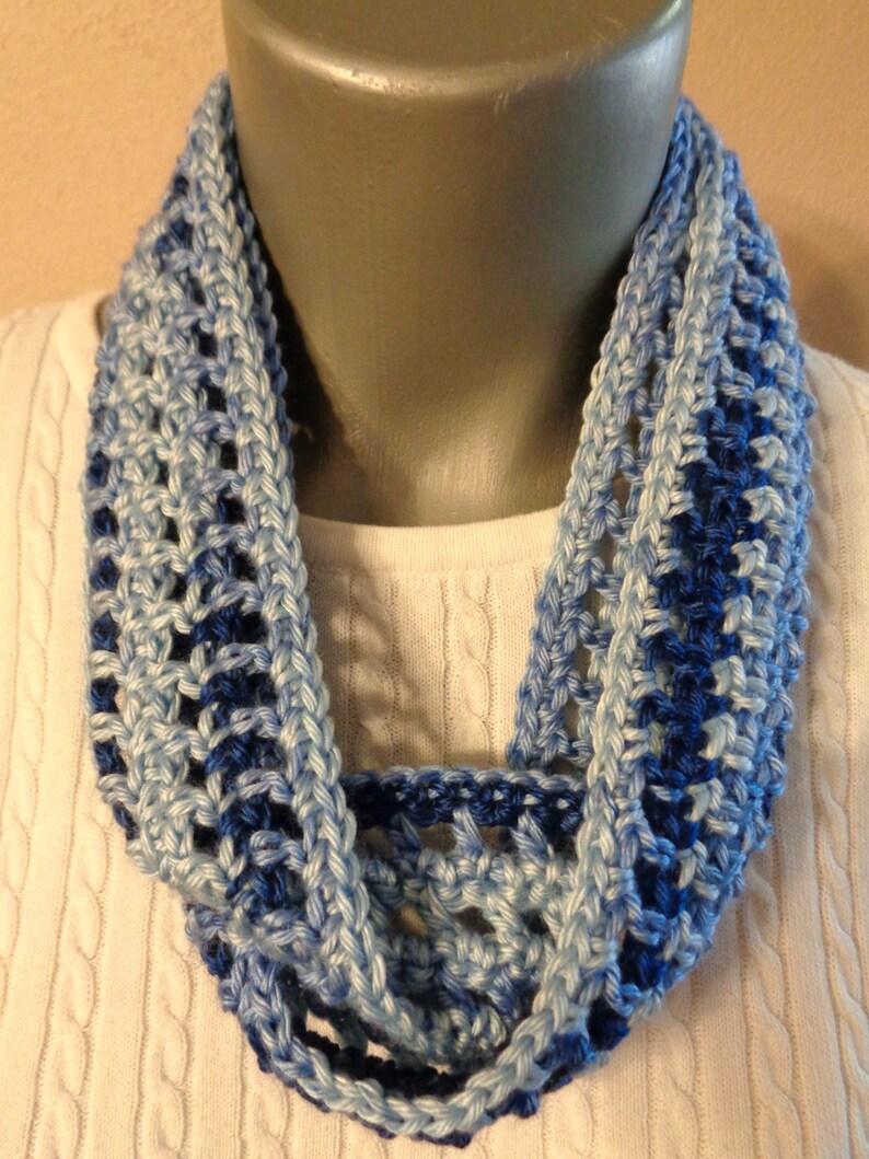 Shades of Blue Scarf Thin Infinity Scarf Lightweight Indoor - Etsy