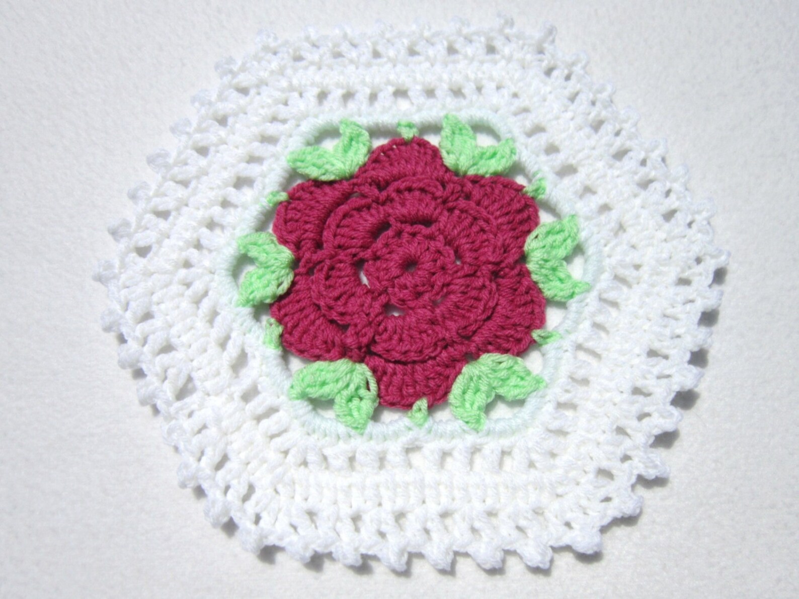 Rose Doilies Set of Two Crochet Crocheted Table Decor White - Etsy
