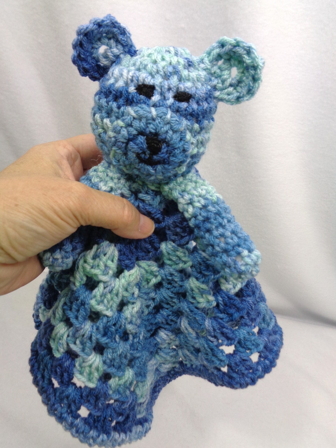 SALE Blue Teddy Bear Lovey, Baby Shower Gift for Boy, Shades of Blue ...
