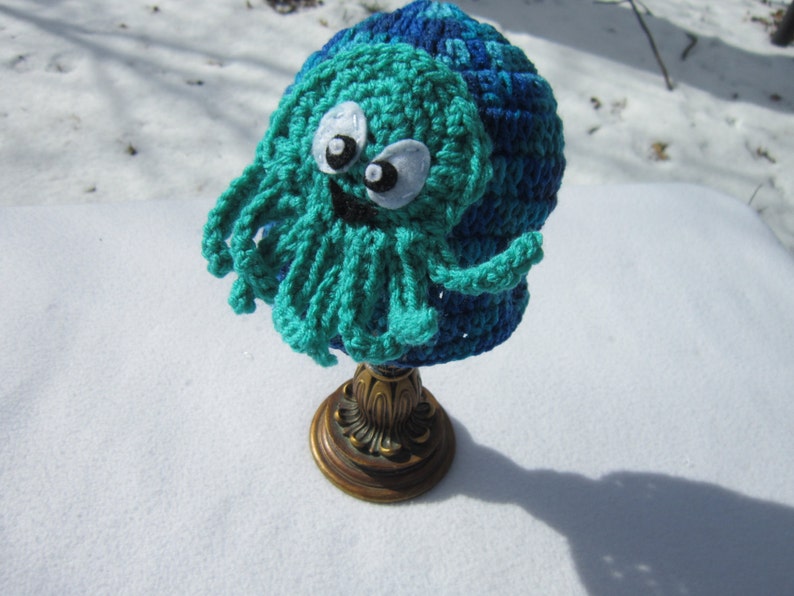 Blue Baby Hat With Octopus Green Octopus on a Beanie Cap - Etsy