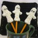 Ghost Pencil Toppers Set of 3 Crocheted Halloween Birthday - Etsy