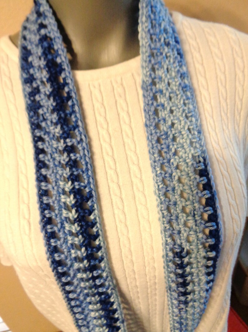 Shades of Blue Scarf Thin Infinity Scarf Lightweight Indoor - Etsy