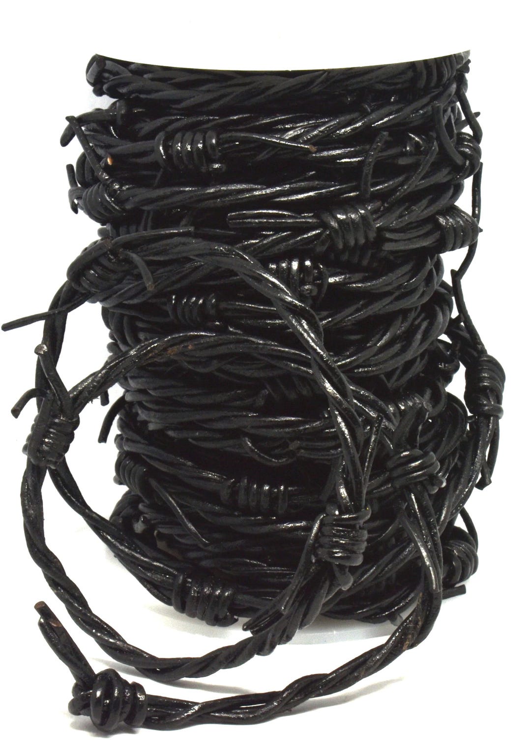 Black Fake Barbed Wire Made From 3 Strands of 1.8 Mm Real Leather Cord ...