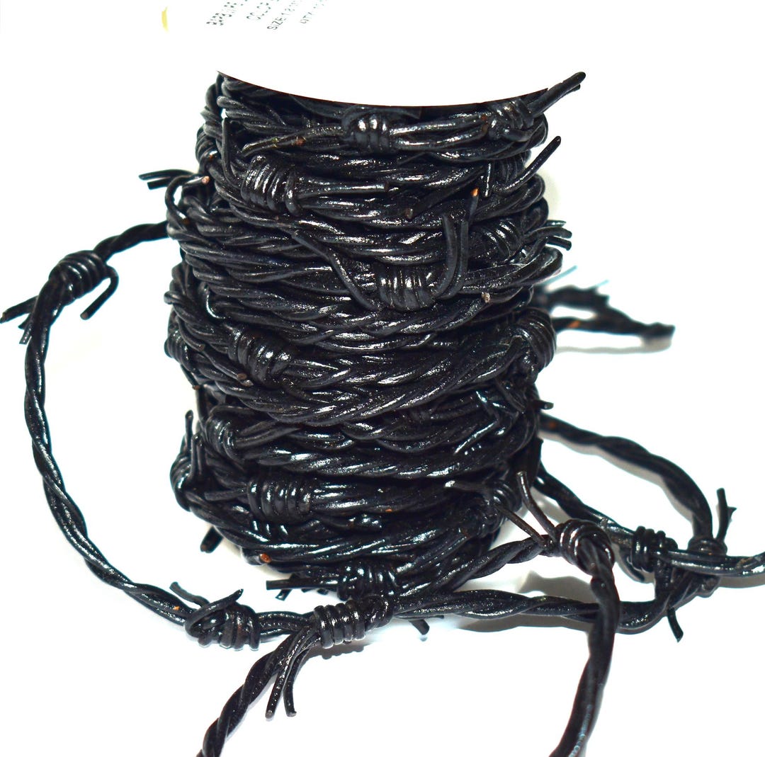Black Faux Barbed Wire Real Leather 10 Meter Spool - Etsy
