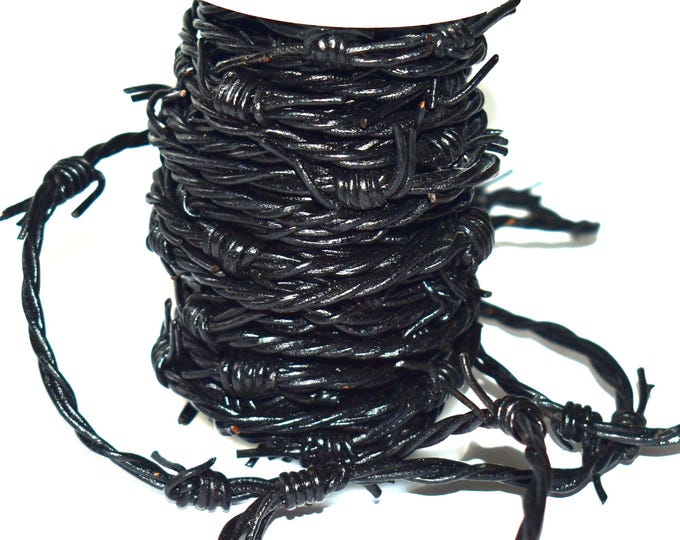 Black Faux Barbed Wire Real Leather 10 Meter Spool - Etsy