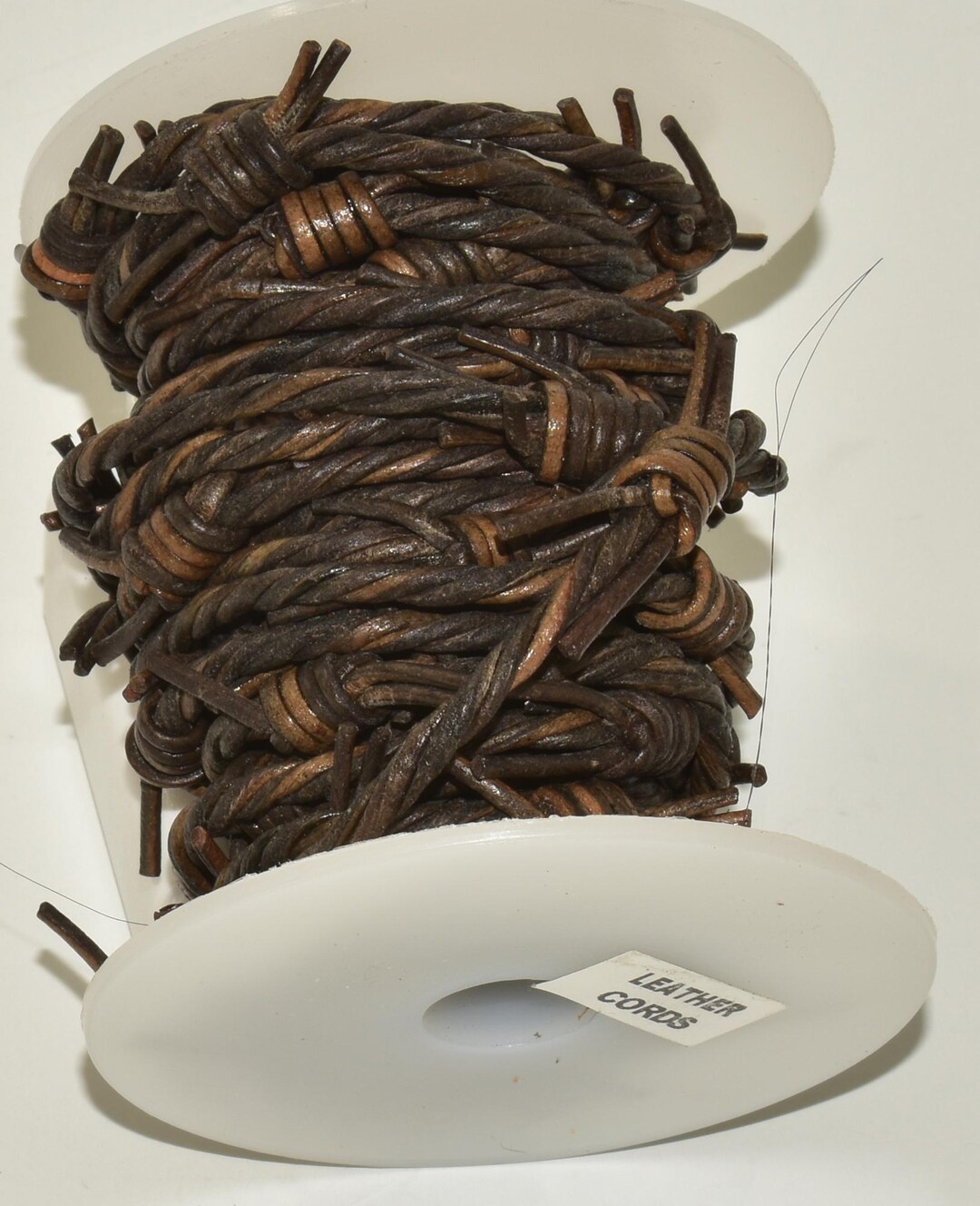 Vintageblack Leather Fake Barbed Wire Spool, 3-strand Realistic Design ...