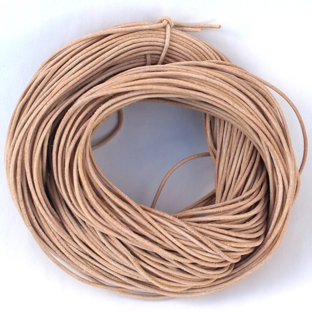 1.8 Mm Natural Leather Cord, Untreated Leather Cord, 25-meter Hank for ...