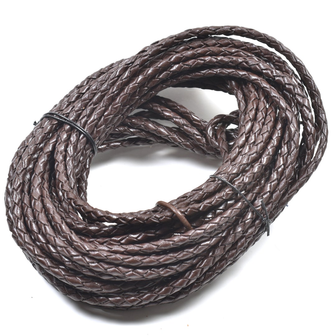 5 Mm Brown Braided Leather Rope, 10 Meter Hank, Vegetable Oil Tanned - Etsy