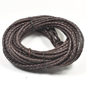 5 Mm Brown Braided Leather Rope, 10 Meter Hank, Vegetable Oil Tanned - Etsy