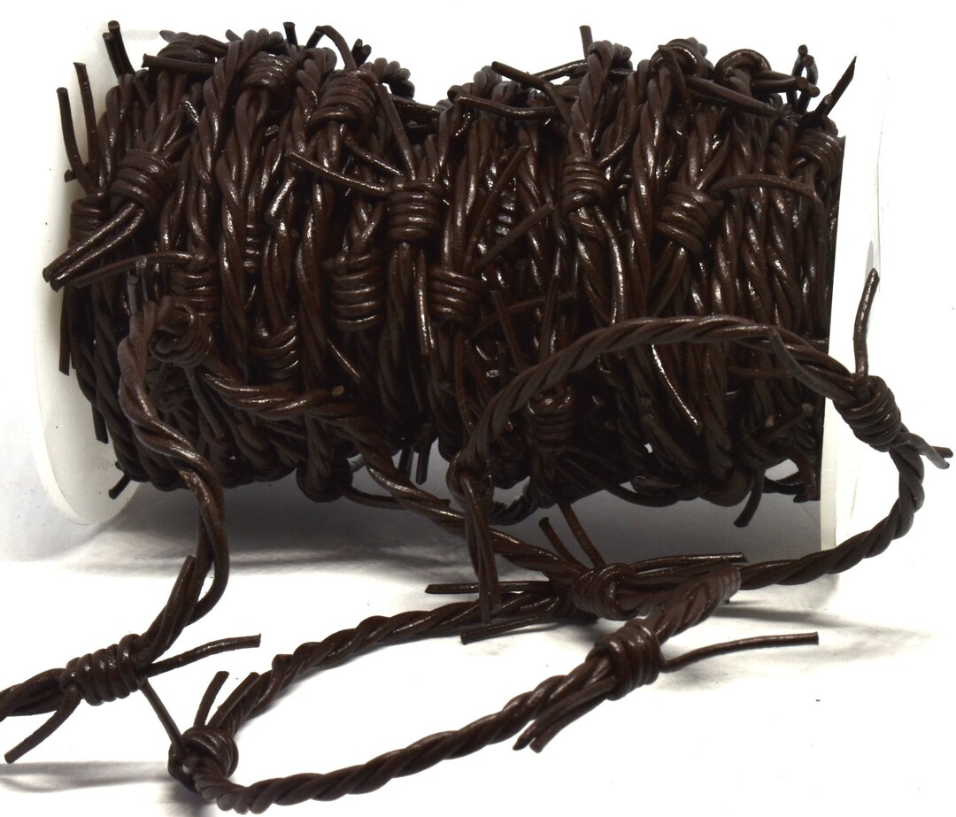 Brown Leather Fake Barbed Wire 10 Meter Spool 3 Strand of 1.8 Mm for ...