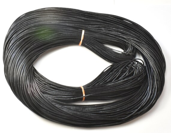 2 Mm Black Round Leather Cord 100 Meter Hank - Etsy