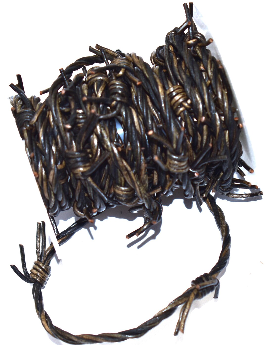 Vintage Black Leather Fake Barbed Wire 5 Meter Spool 3 Strand of 1.8 Mm ...