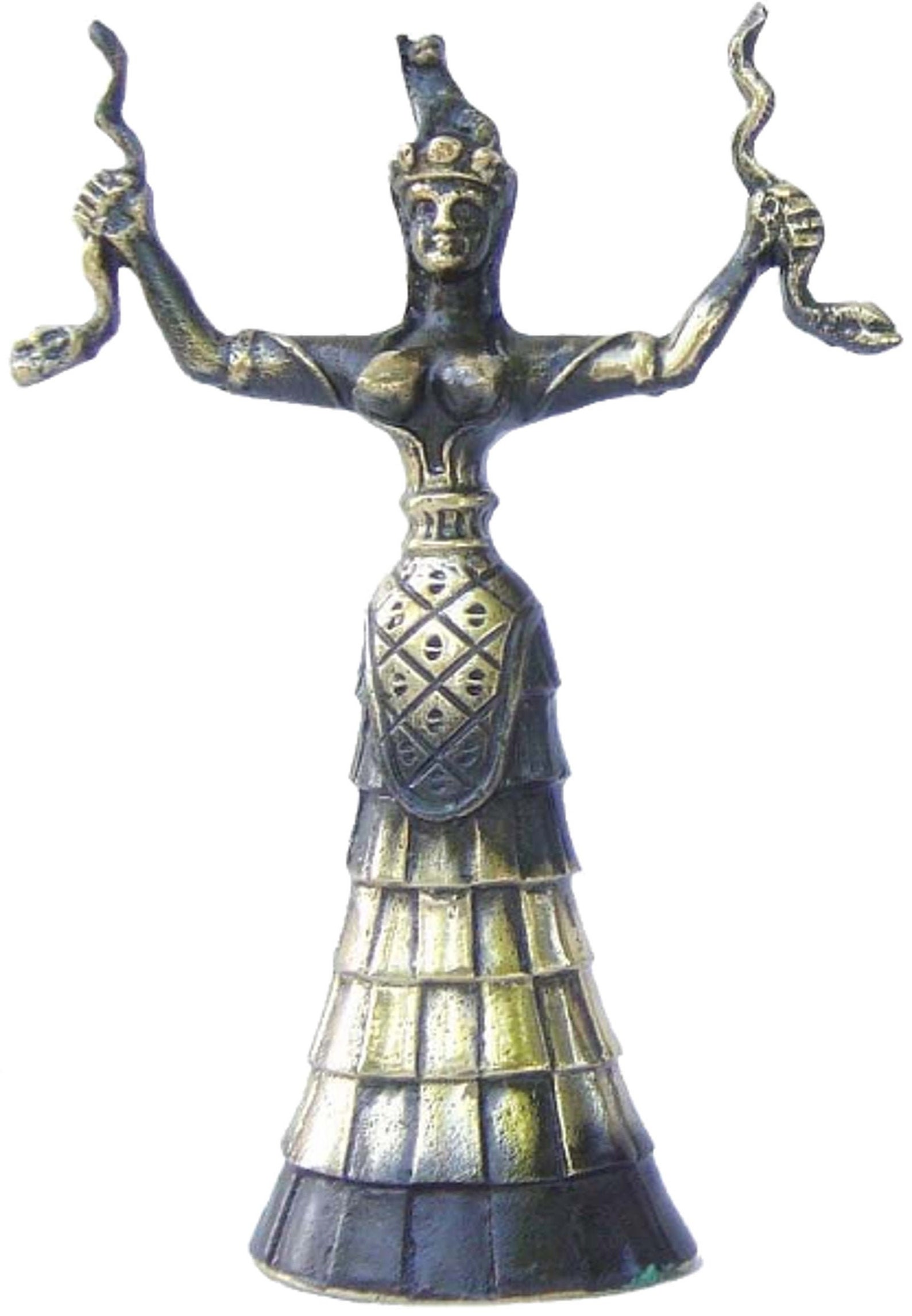 Snake Goddess Solid Brass Statuette Depiction of Minoan Art | Etsy